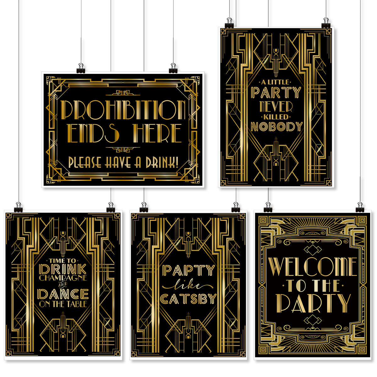 Roaring 20's Poster Photo Booth Props Sign 16x12 5-Pack – musykrafties