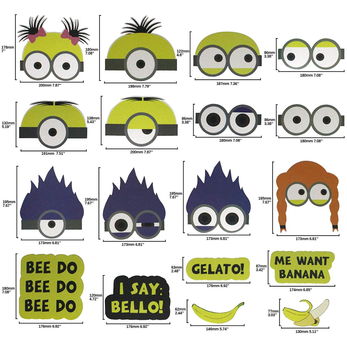 Minions Inspired Photo Booth Props Set 20 Count – musykrafties